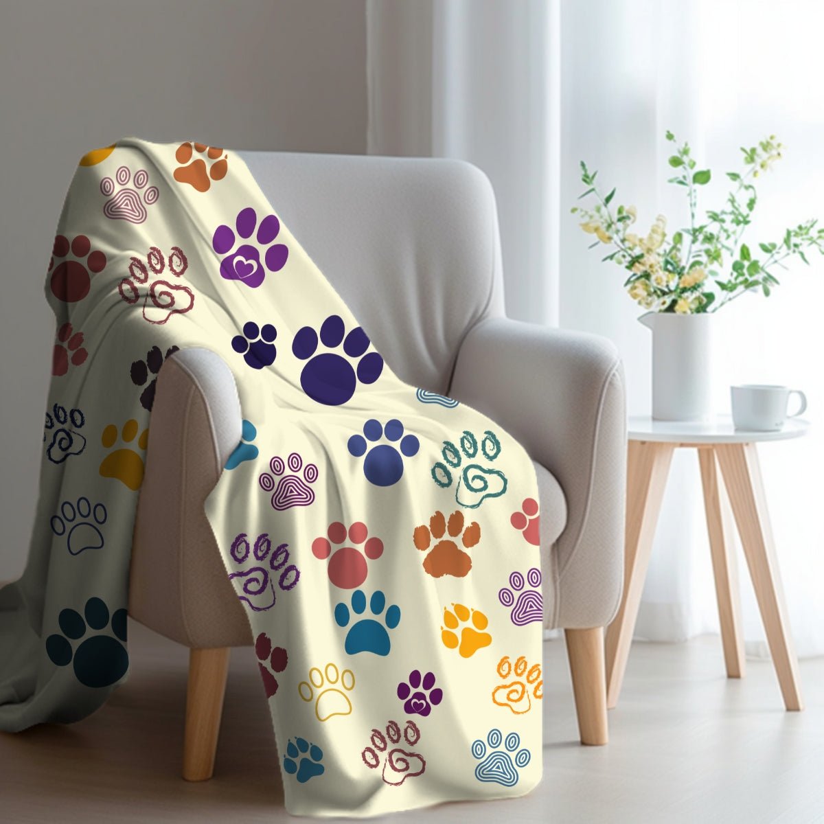 Paw Prints Throw Blanket | Dog Mom Gift | Doggy Love And More ...