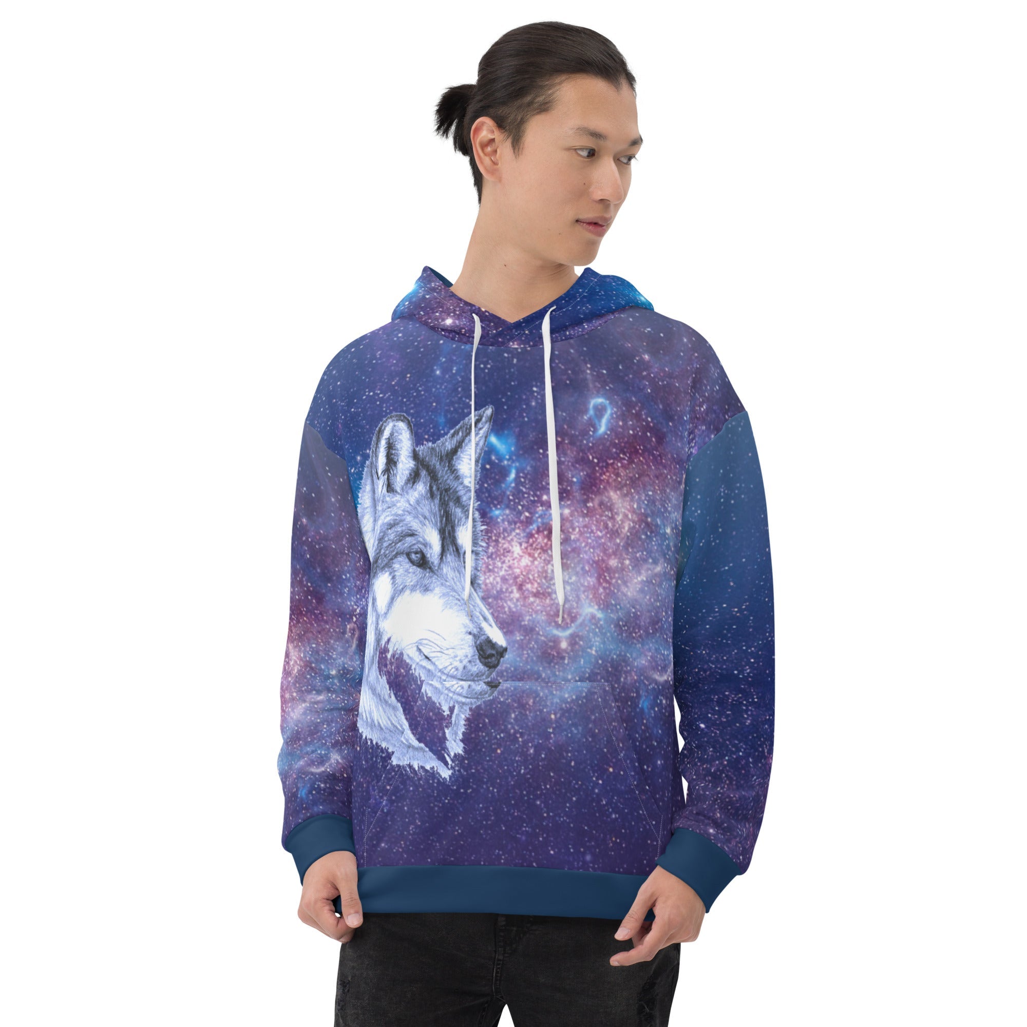 Men's Blue Galaxy Wolf Hoodie | Wolf Lover | Doggy Love And More ...