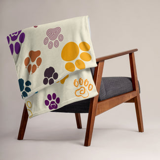 Paw Prints Throw Blanket | Dog Mom Gift | Doggy Love And More ...